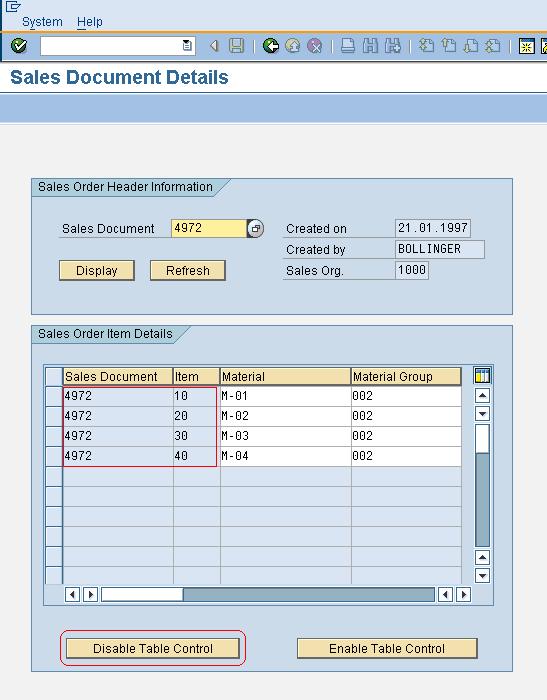 SAP ABAP 4 Tutorial: Disable Table Control Input