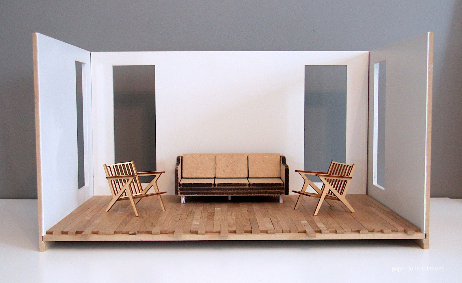 Laser Cut Sofa & Chairs — Paper Doll Miniatures