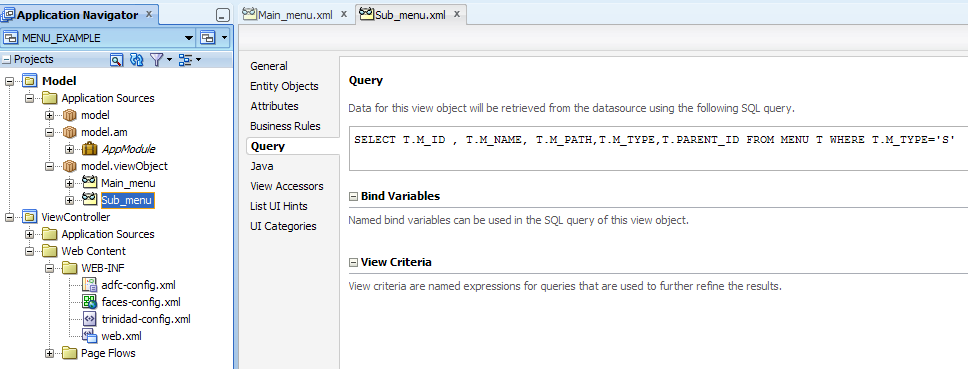 Oracle ADF : Dynamic Menus in ADF
