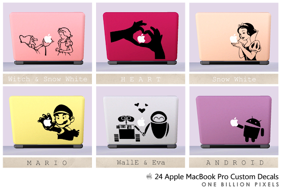 24 Apple MacBook Pro Custom Decals - One Billion Pixels