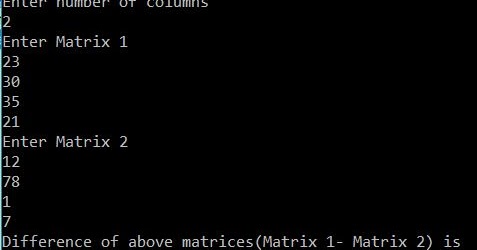 All C Programs: Program 336 : Subtract 2 Matrices using Pointers in C