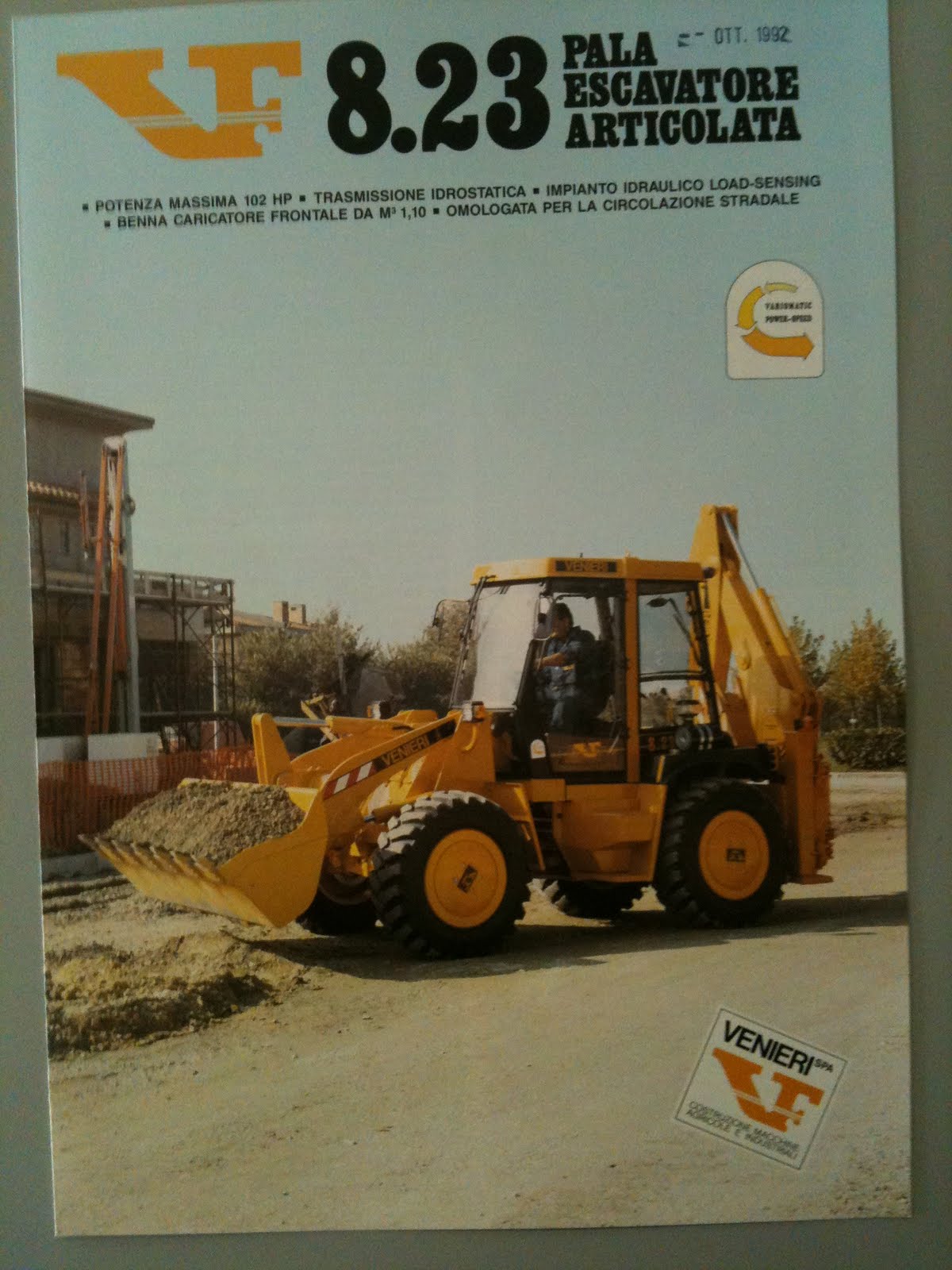 Earthmoving Machinery Sales Brochures: Venieri Backhoe VF 8.23 #280