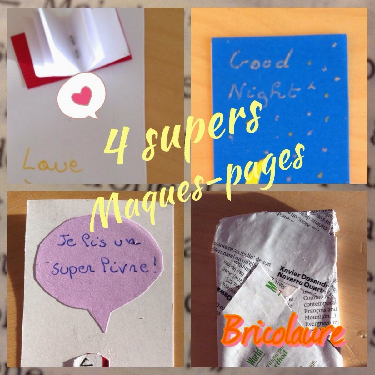 Bricolaure: 4 IDÉES DE MARQUE-PAGES ORIGINAUX