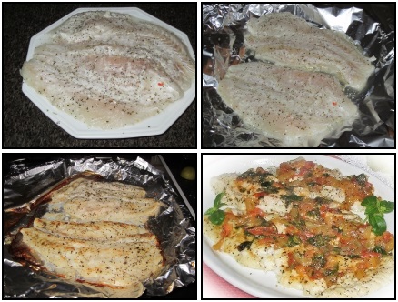 Shobha's Food Mazaa: GRILLED FISH WITH BASIL & TOMATO DRESSING
