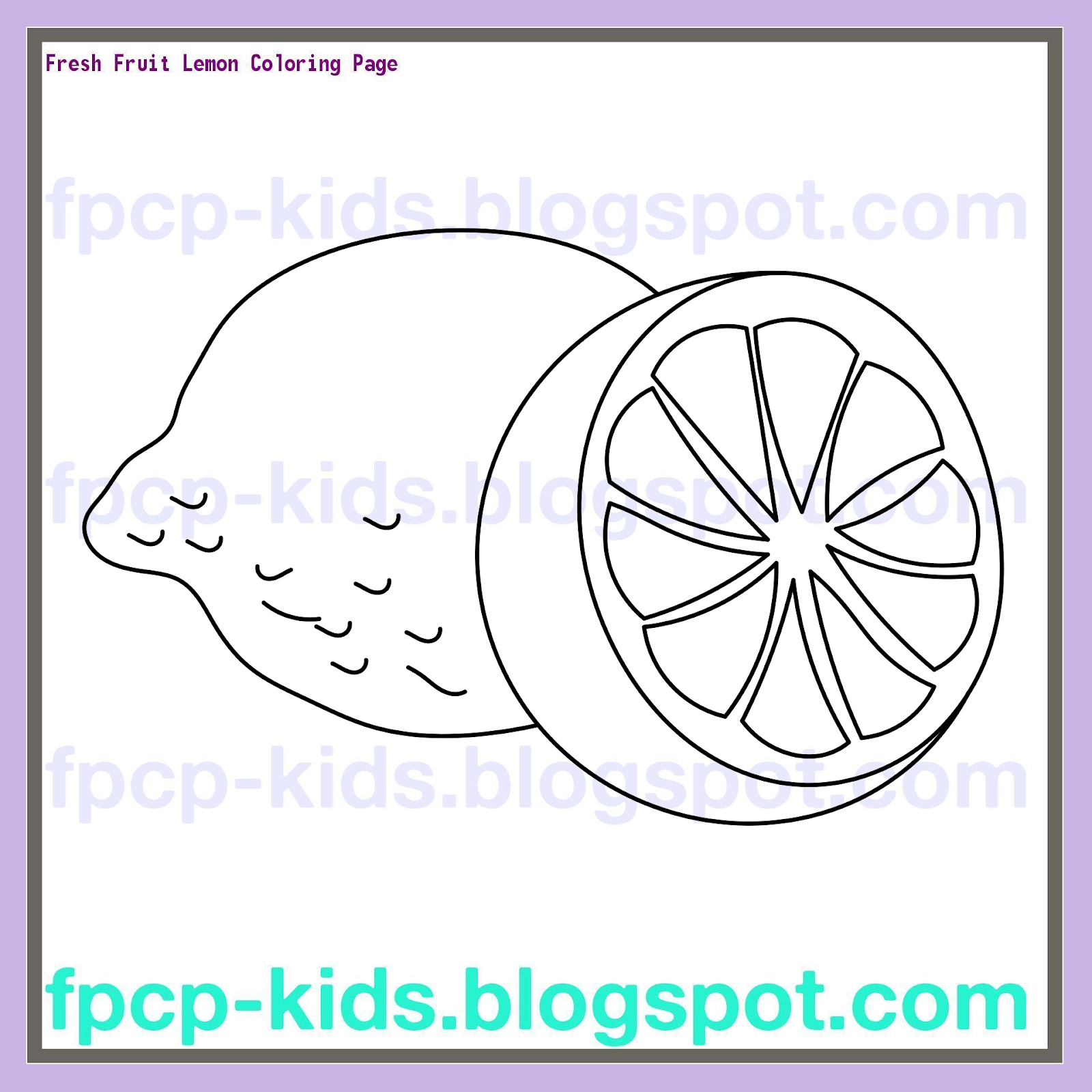 Fresh Fruit Lemon Coloring Page - Free Printable Coloring Pages