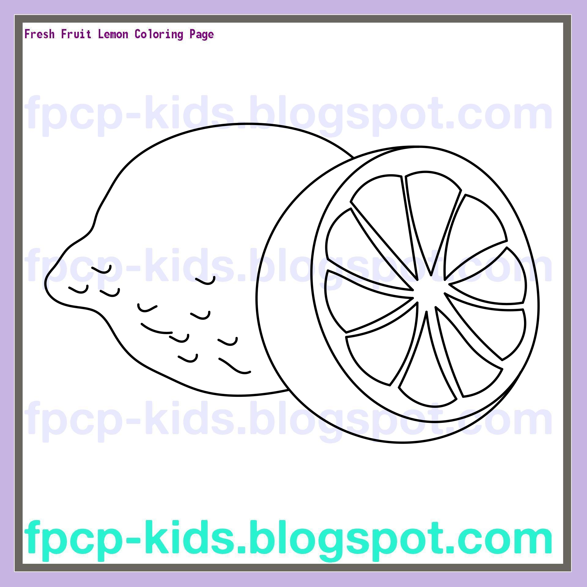 Fresh Fruit Lemon Coloring Page - Free Printable Coloring Pages
