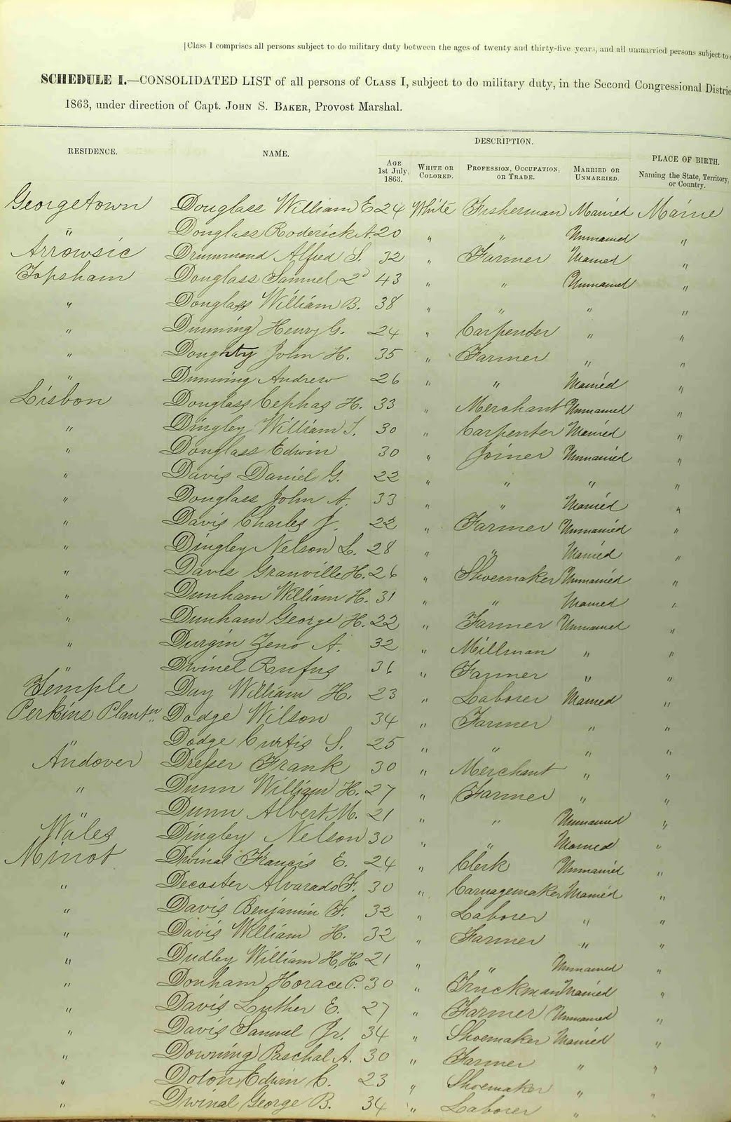 Dodge Family History: Civil War Draft Registrations - July 1, 1863