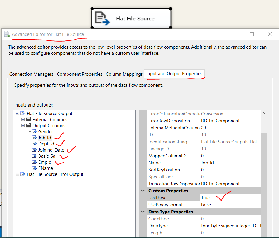 How to use Fast Parse Property in SSIS Flat File Source | Power BI ...