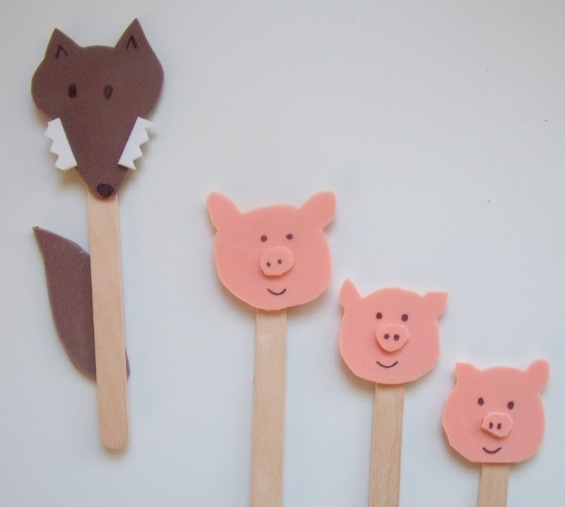 make, do & friend: Play Pretend - Three Little Pigs Puppets