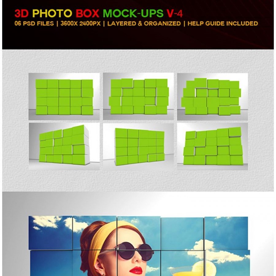 3D Fotoğraf Kutuları Psd Şablonu - Photoshop Fonlar || Psd Fonlar
