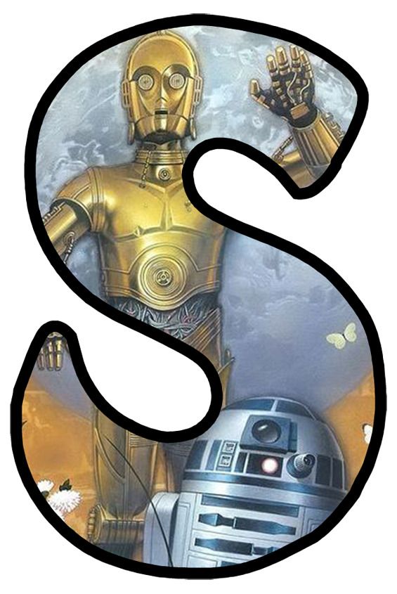 Letras con R2D2 y C3PO de la Guerra de las Galaxias. Star Wars R2D2 and ...