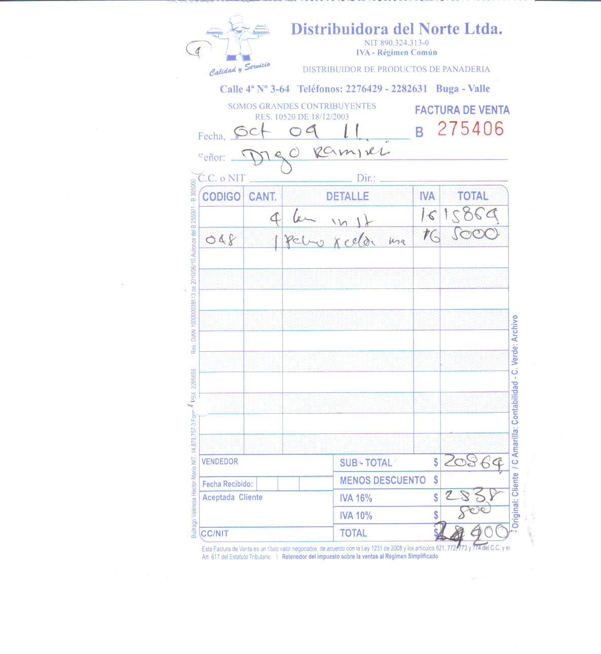 PAN TOLIMA: DOCUMENTOS SOPORTES DE COMPRA