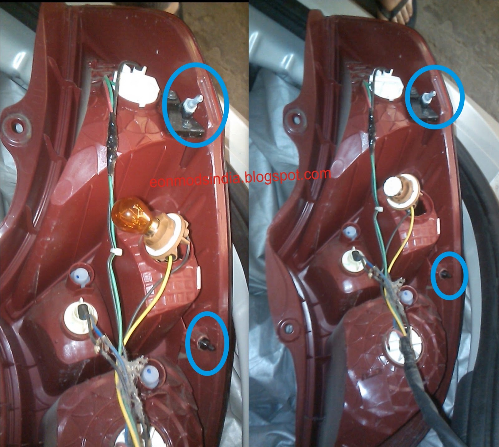Hyundai EON Modifications: Changing Hyunai EON rear indicator bulb ...