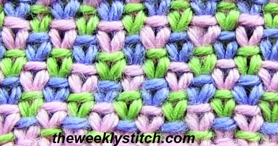 Three Color Linen Stitch | The Weekly Stitch