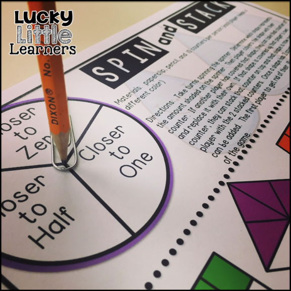 I Teach Second: 2nd Grade Teaching Resources: Spin & Stack Fraction Game!