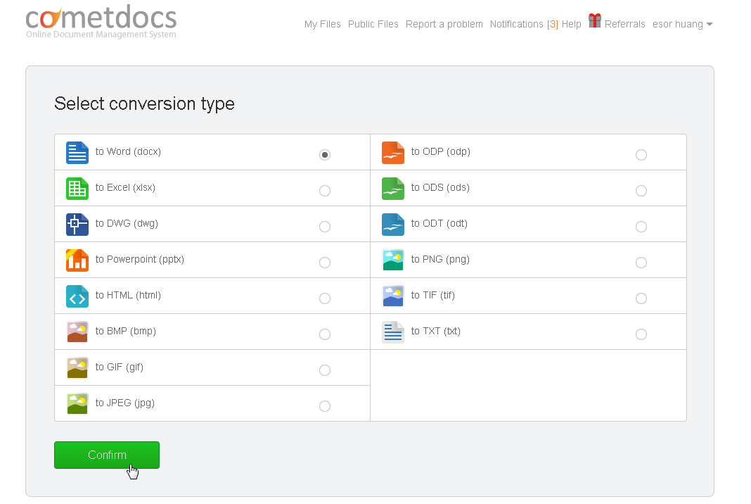 PDF 轉 Word 線上 Cometdocs 完美的中文版面轉檔