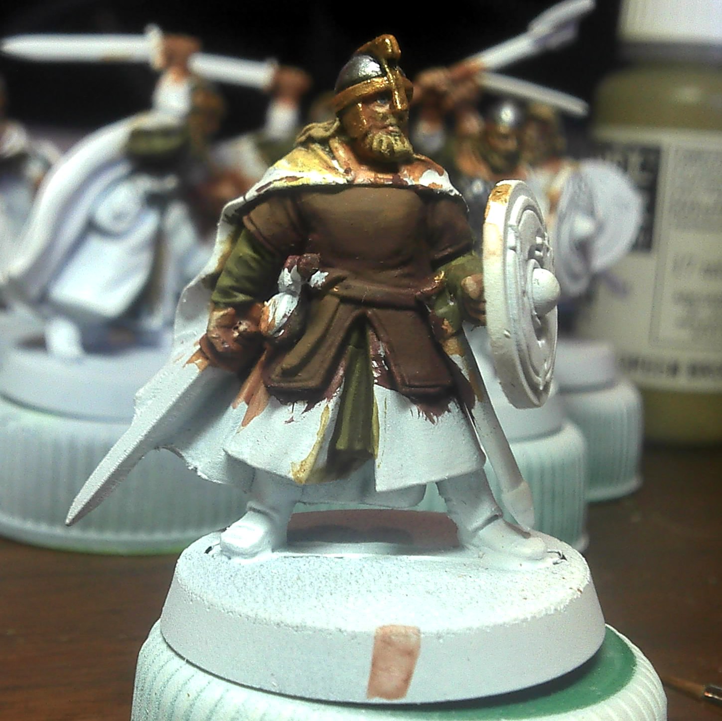 Wargames and Railroads: Grimbold's Helmingas Warband - 1st Painting Session