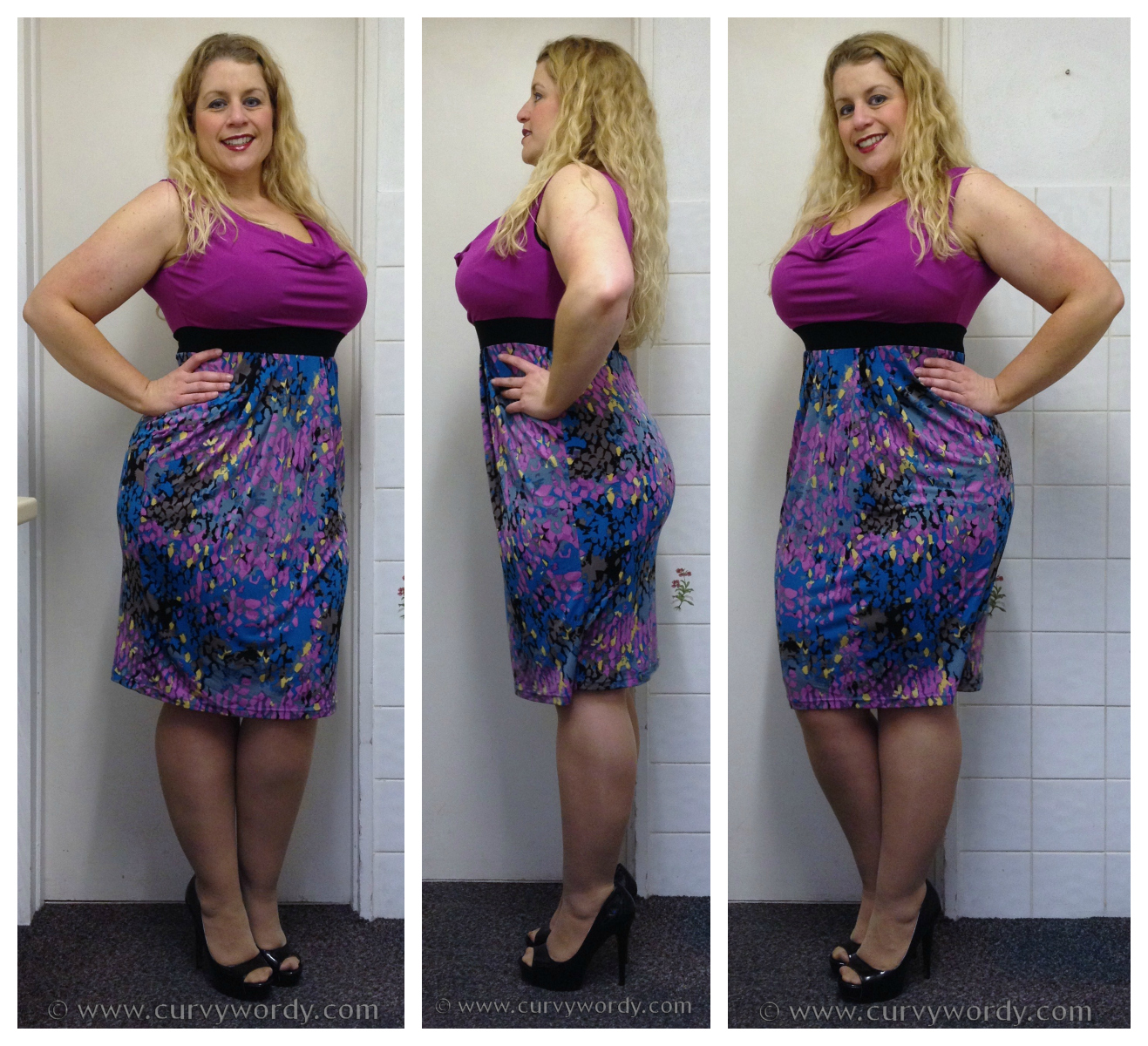 Anna Scholz for Simply Be Cowl Colour Block Dress 14 - Curvy Wordy