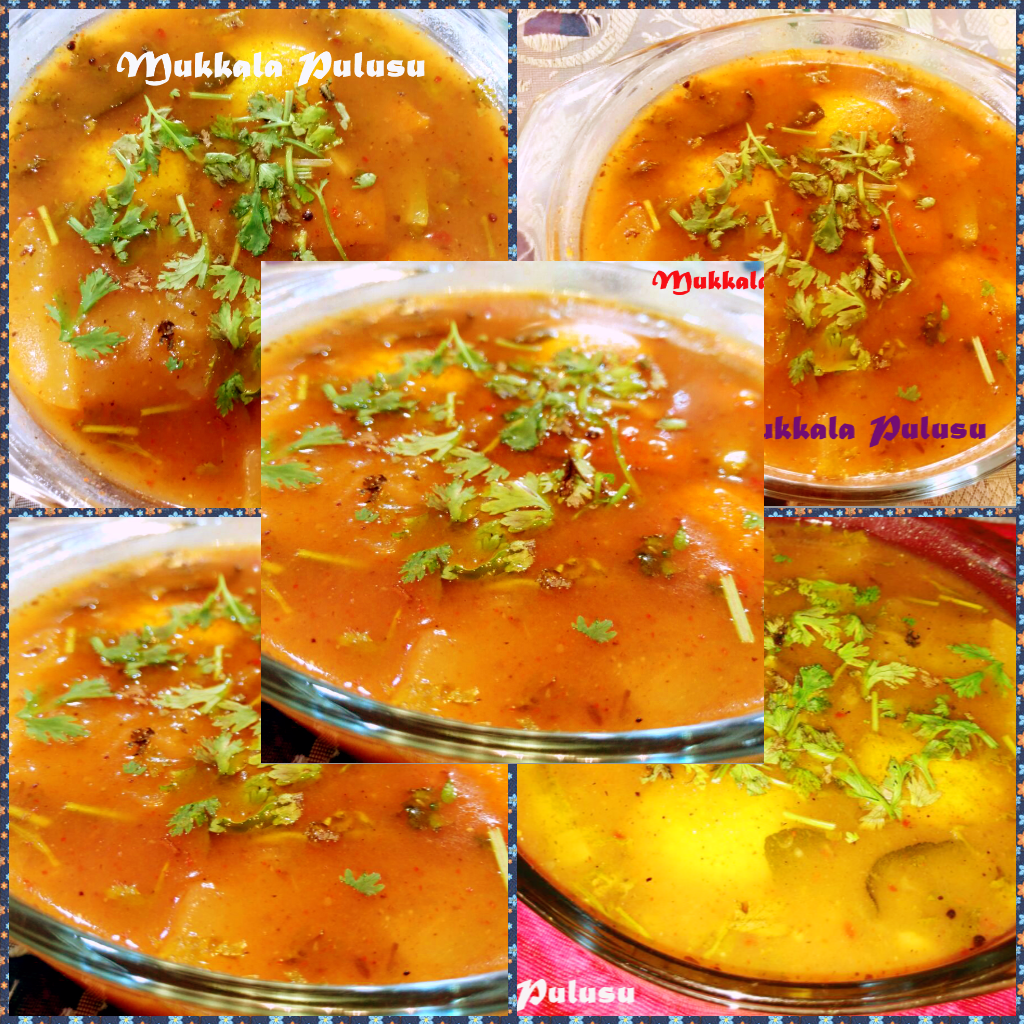 Dosakaya Mukkala Pulusu - Yellow Cucumber Stew in Andhra Style