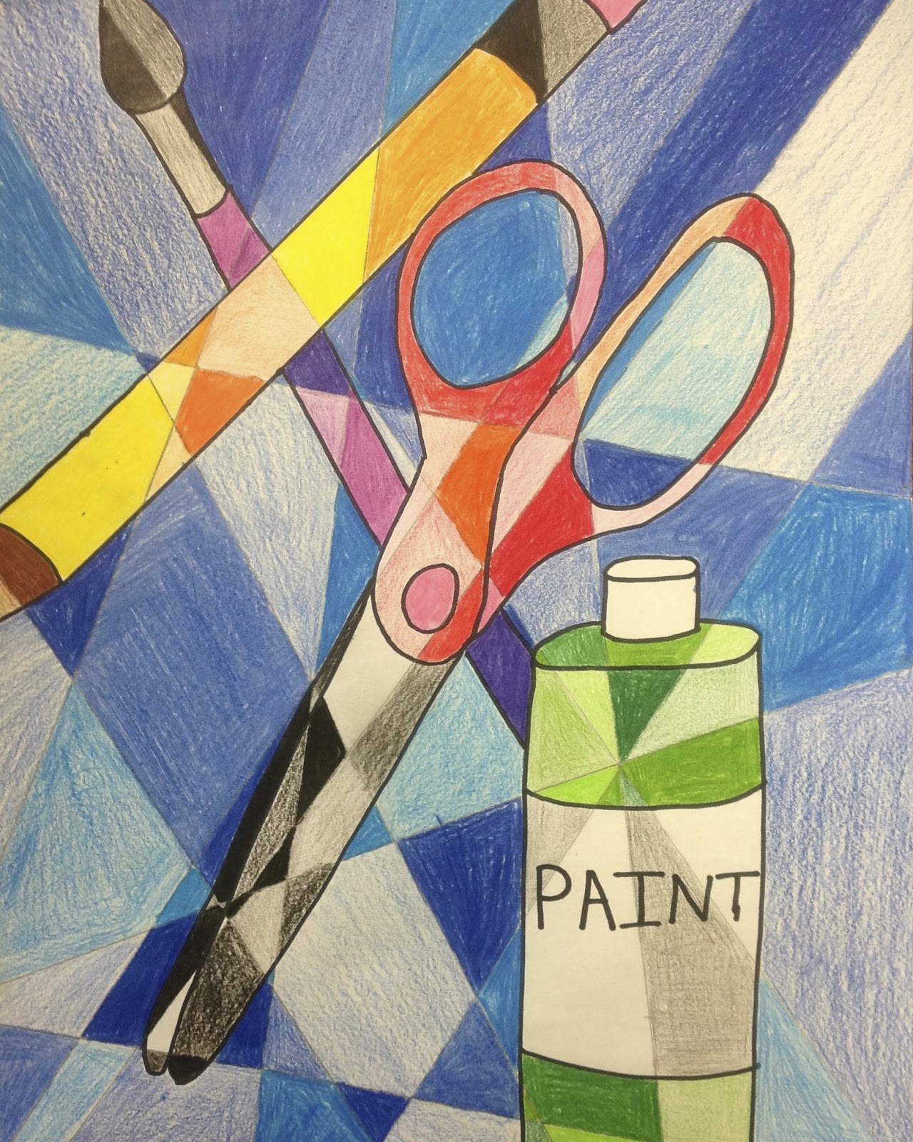 The Artsy Fartsy Art Room: 4th Grade Cubism Inspired Drawings