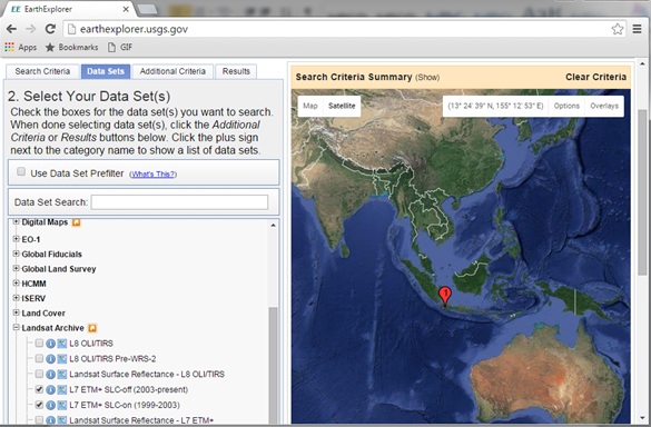 Tutorial Mendownload Citra Satelit Landsat 7 ETM+ via Earth Explorer ...