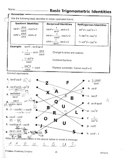 Math Classes Spring 2012: Trig Worksheets Answer Keys