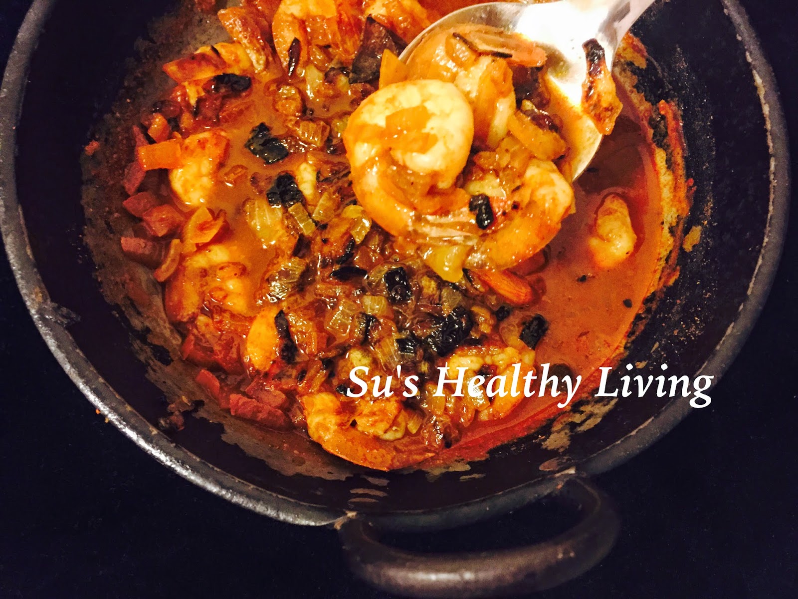 Su'sHealthyLiving: Sungata Phanna upkari ( shrimp in a spicy, tangy sauce)