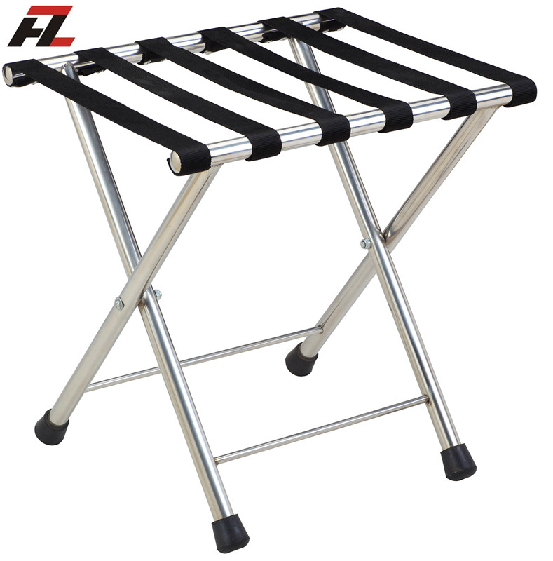 China hotel supplies manufacturer: High Back Stainless Steel Luggage Rack