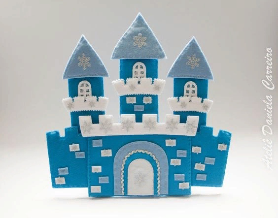 Molde Castelo-artesanato com feltro - Feltro e moldes para artesanato