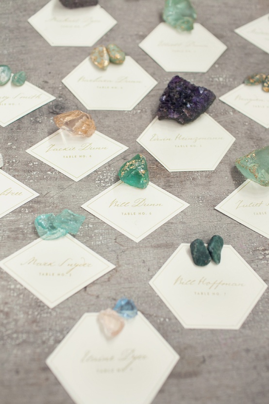 The Awesometastic Bridal Blog: Geometric Placecards