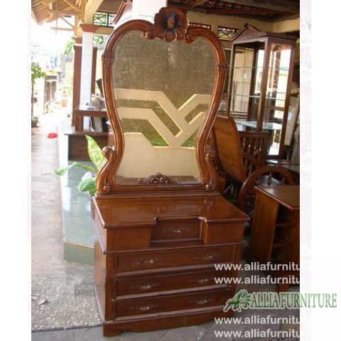 Meja rias ukiran kayu jati model anggrek - Allia Furniture