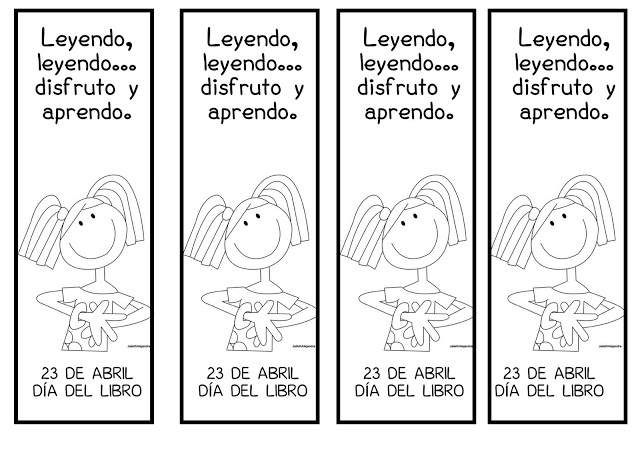 Material educativo para maestros: Marcapáginas, día del libro