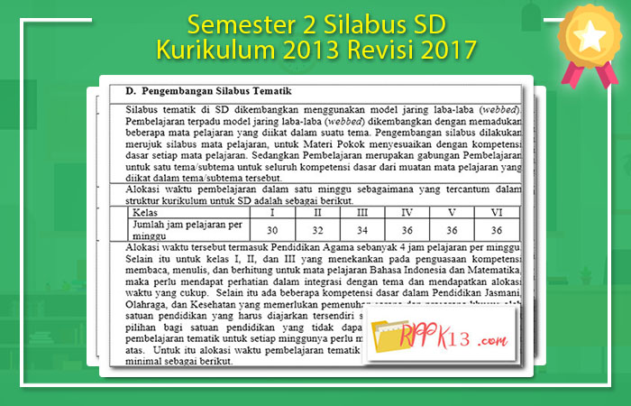 Semester 2 Silabus SD Kurikulum 2013 Revisi 2017 | RPP K13 Semester 2 Silabus SD Kurikulum 2013 Revisi 2017 | RPP K13