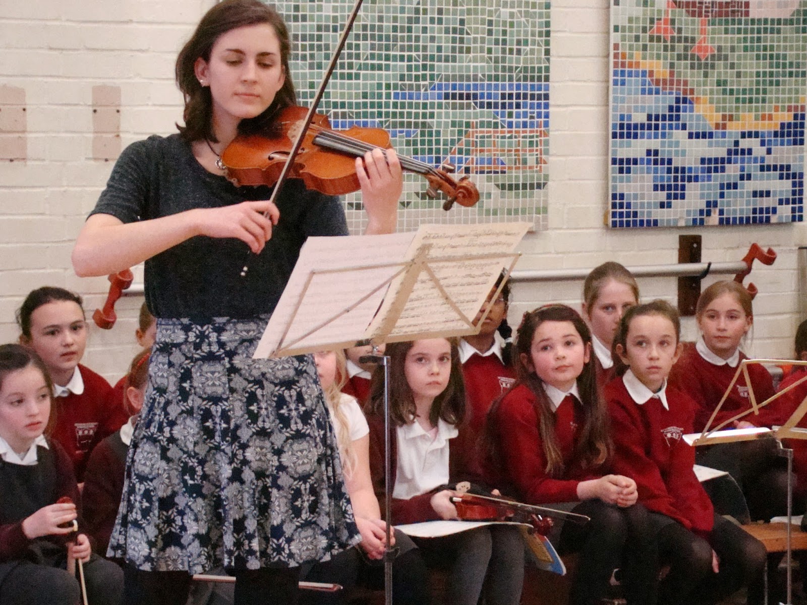 Hitcham's Blog: Mrs Fell and her 27 violinists WOW us all!