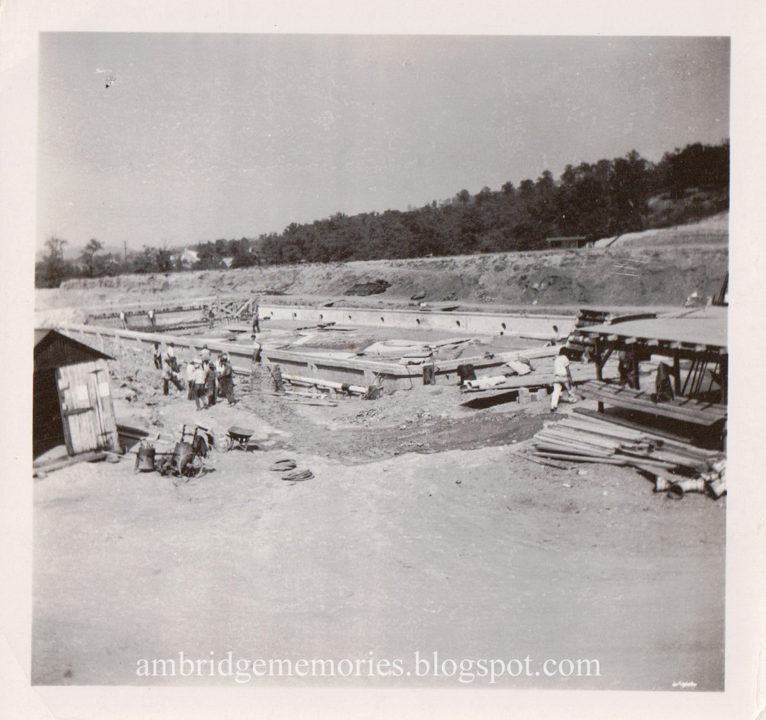 Ambridge Memories: Ambridge Borough Swimming Pool construction, 1939 ...