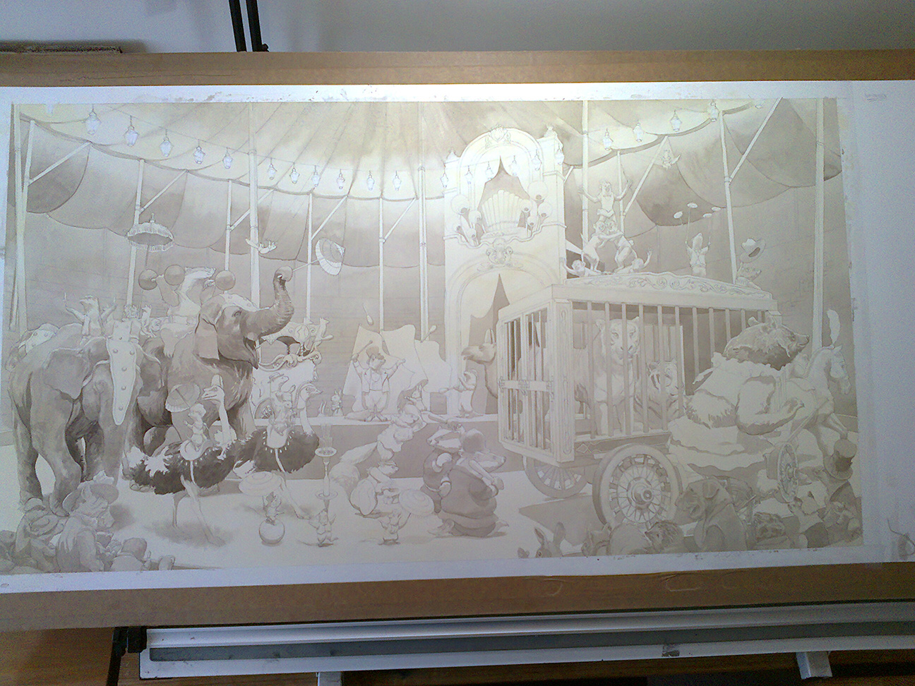 Chris Dunn Illustration/Fine Art: 'Circus Parade' Work In Progress
