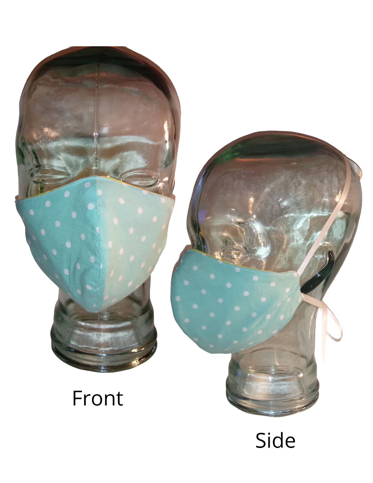Blue Polka Dot Ribbon Mask - Champion Reusable Face Masks