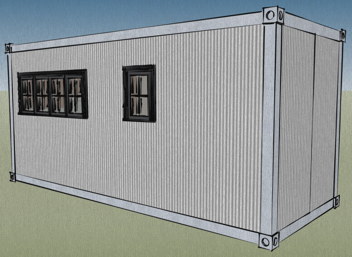 Container Home Blog: 8'x20' Kitchen / Bathroom / Laundry Unit