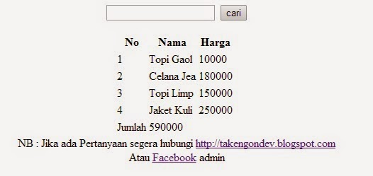 Menghitung Jumlah Harga dengan PHP dan Mysql | TakengonDev