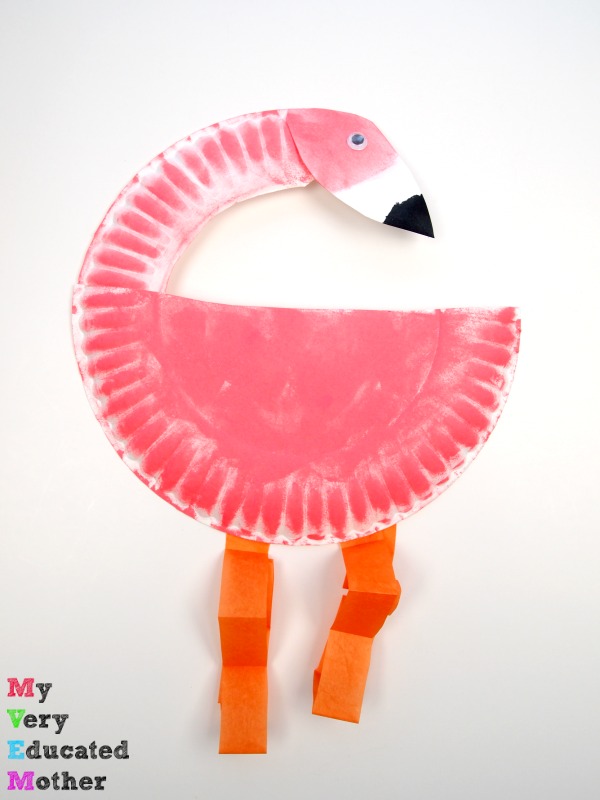 Kids Craft: Paper Plate Flamingos