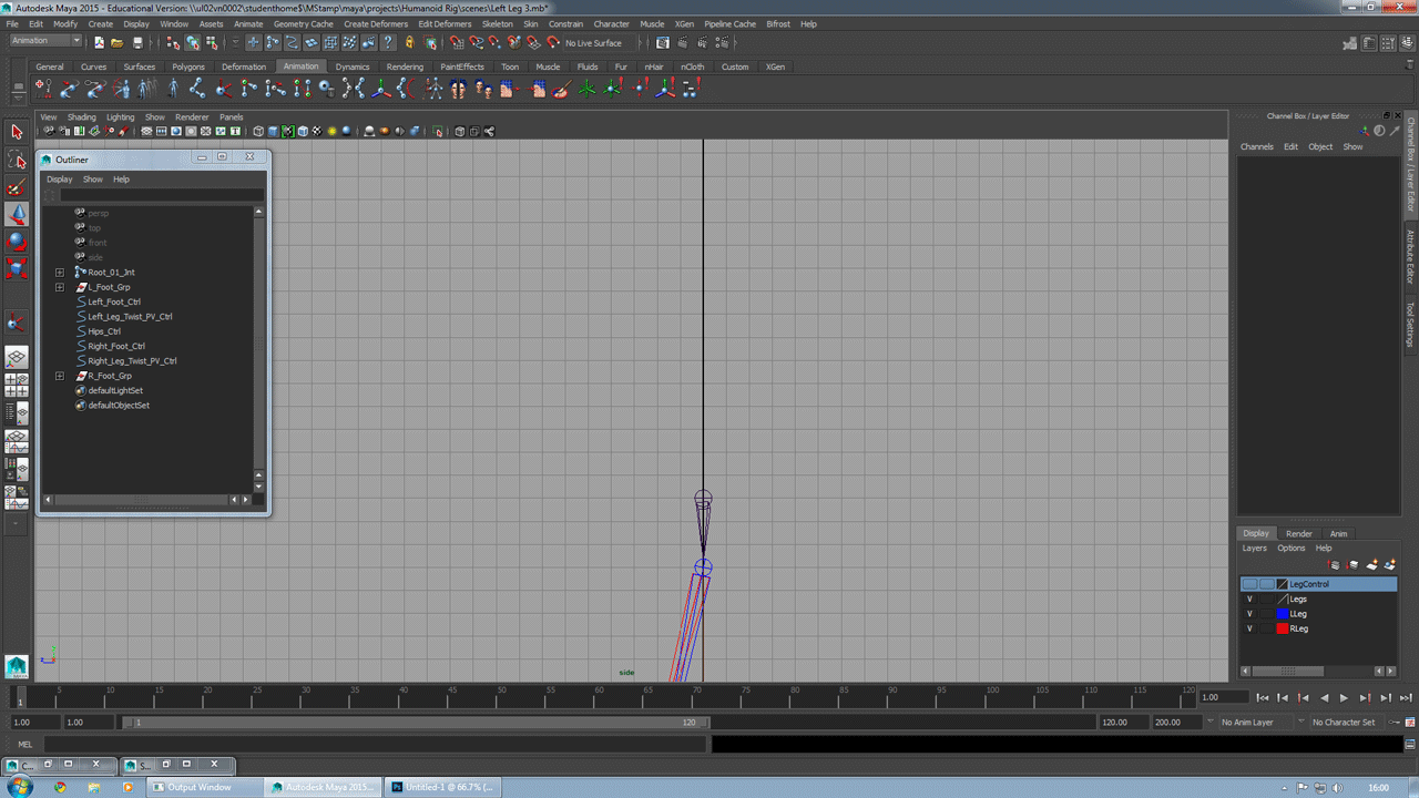 Mark Stamp - Digital Design: Maya tutorials: Rigging the Right Leg and ...