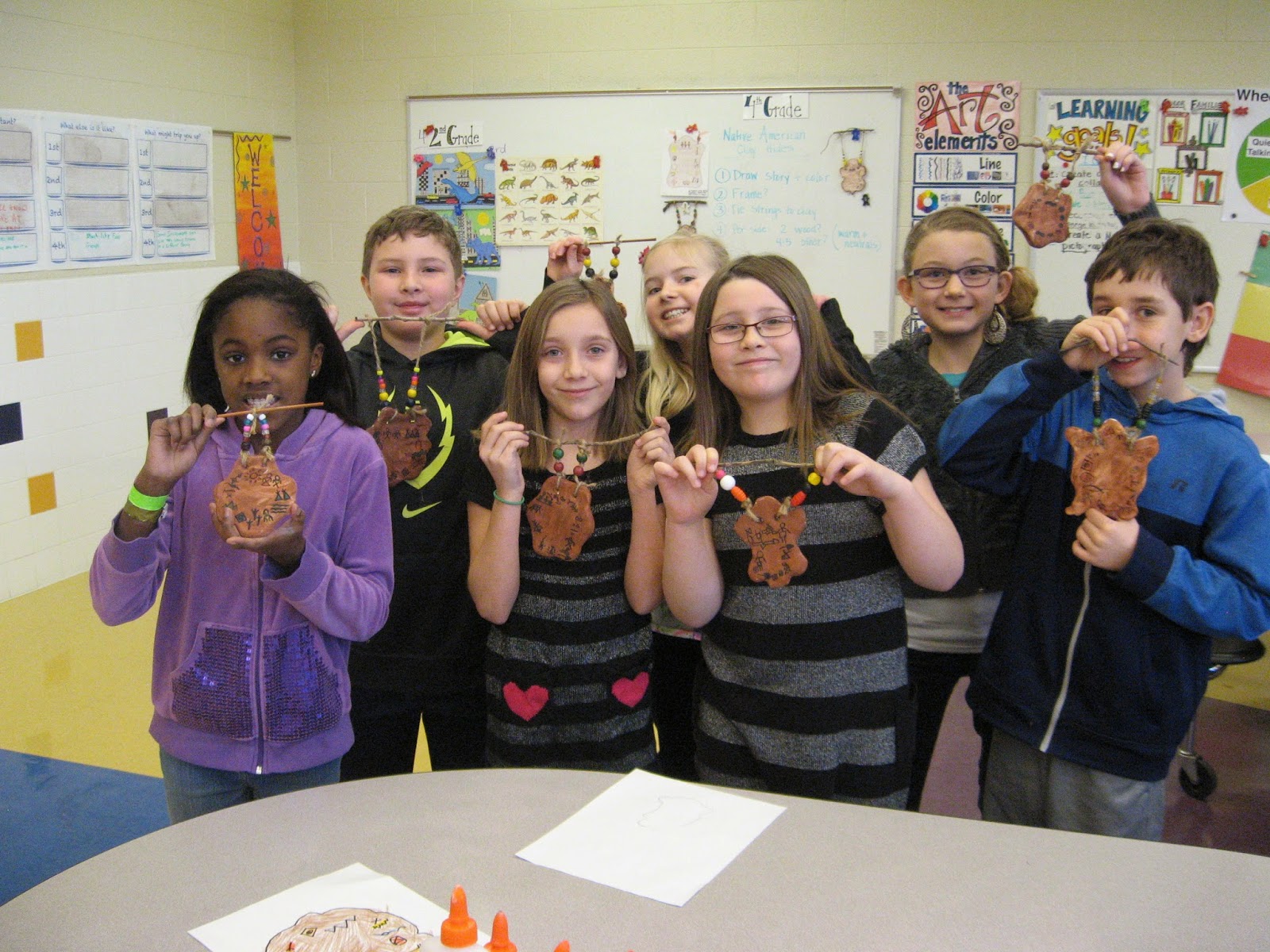 Jamestown Elementary Art Blog: 4th Grade Native American Clay Hide ...