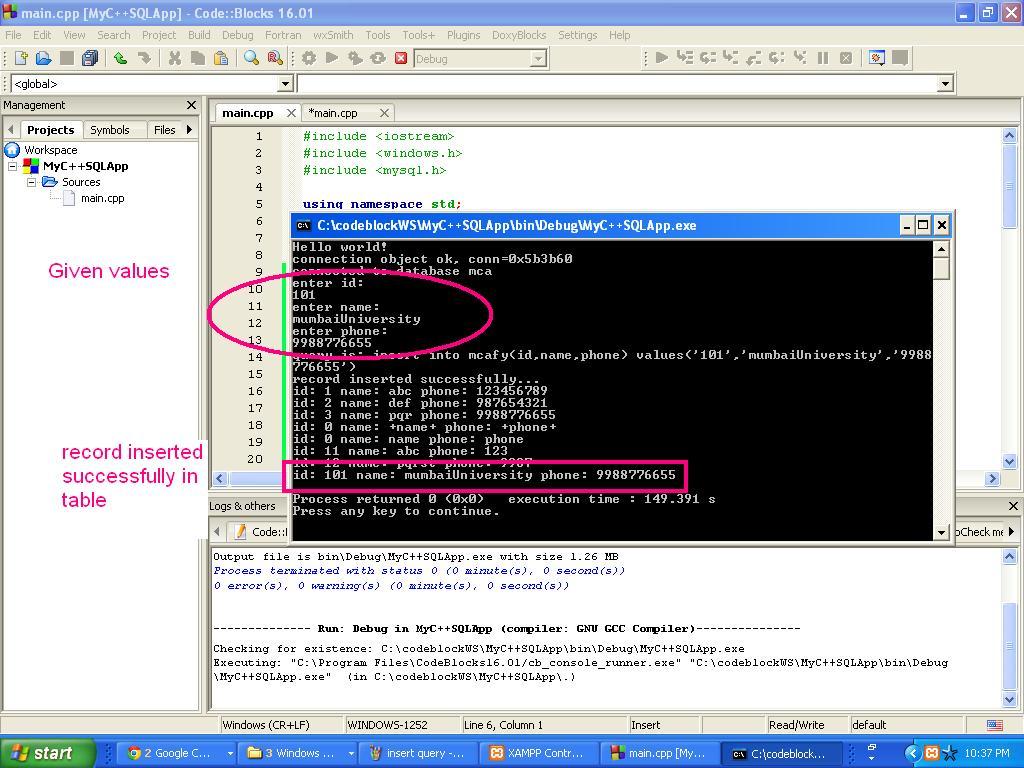 Cpp Mysql Database Connectivity Using Code Blocks With Sample Project Cpp Mysql Database