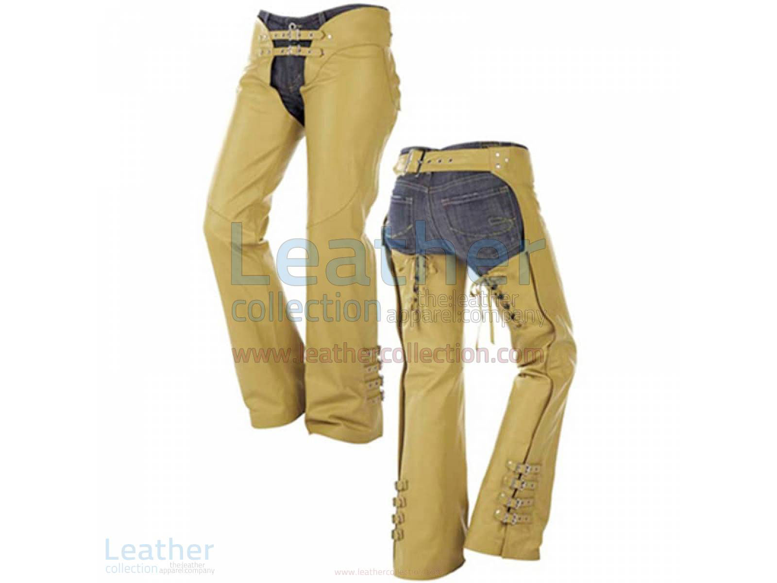 Buckles on Legs Leather Cowboy Chaps - Racing Duke