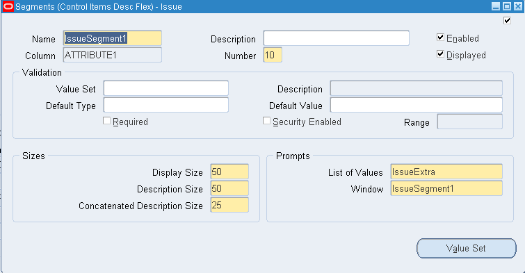Oracle EBS Stuff: How to add a context dependent descriptive flexfield on OAF Control Item page ...