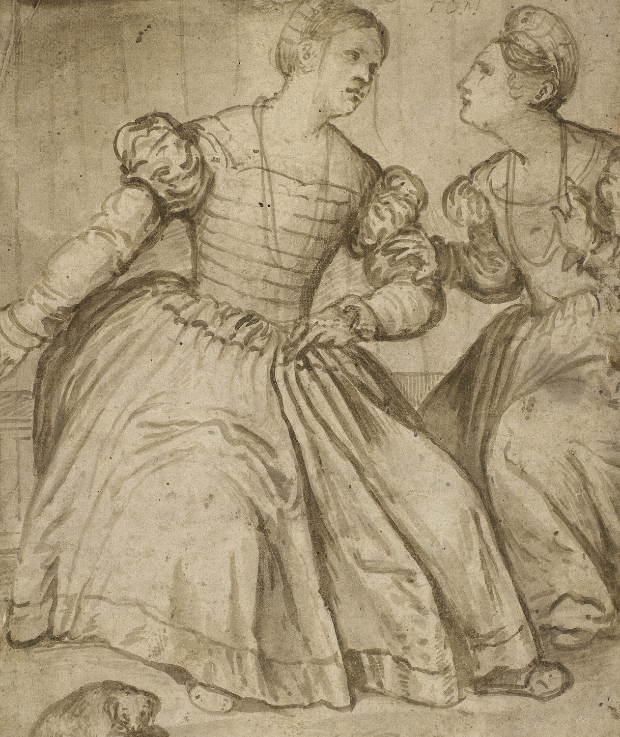 Spencer Alley: Italian Figures and Faces (Drawings) - 16th century