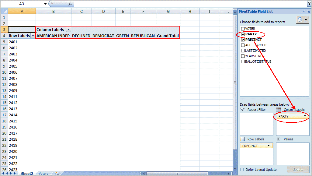 Manan S Blog Learn To Use Pivot Tables In Excel 2007 To Organize Data