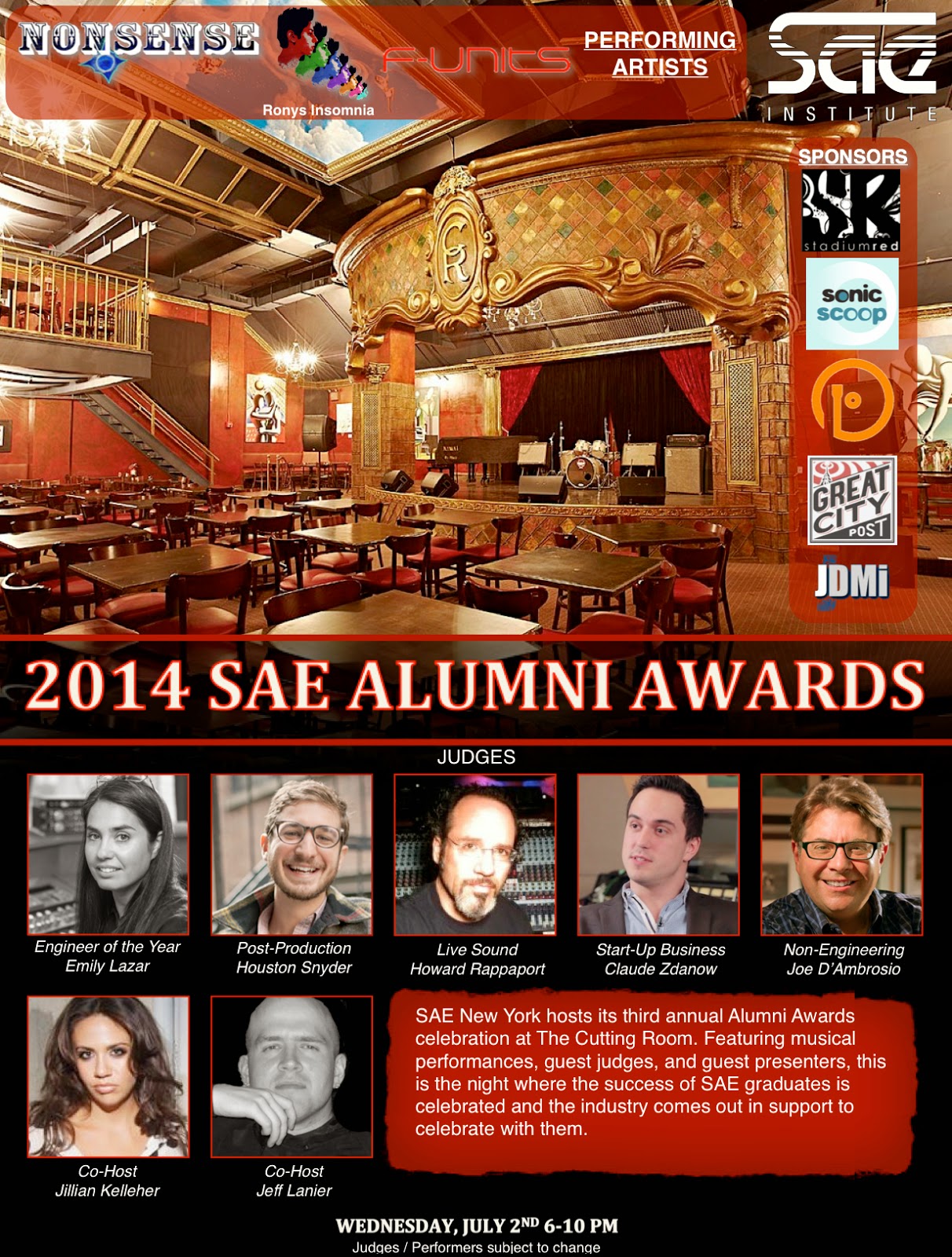 The Lodge Mastering: SAE Institute's Alumni Awards Celebration Tomorrow ...