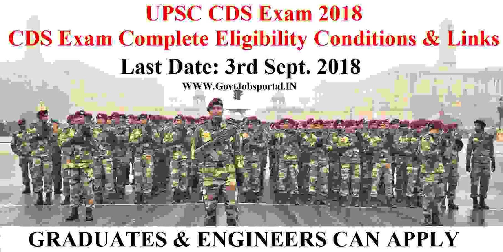 UPSC CDS Examination 2018- CDS Recruitment for Officer Posts in Indian ...