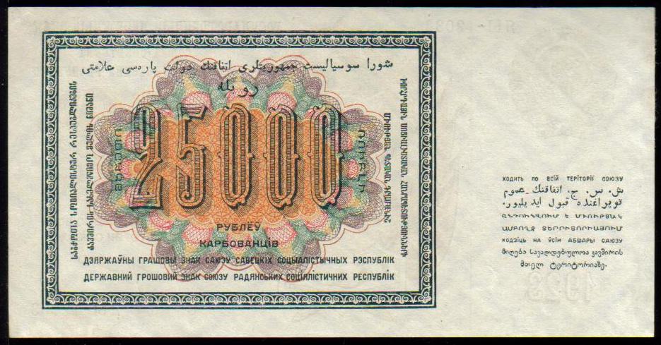 Currency of the Soviet Union 25000 Rubles banknote of 1923.|World ...